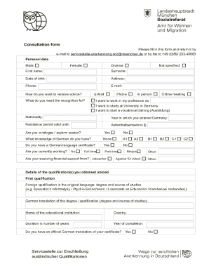 Fillable Online Consultation form Fax Email Print - pdfFiller