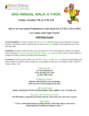 Fillable Online SHS Walk-a-thon 2022 flyer, fundraising ltr and pledge ...