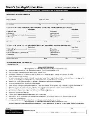 Fillable Online Rover's Run Registration Form Fax Email Print - pdfFiller