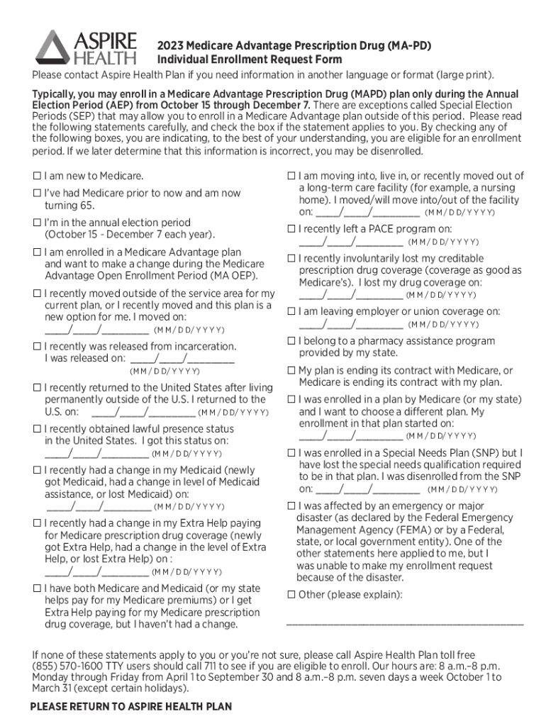 Fillable Online Enrollment Forms - 2023 Fax Email Print - pdfFiller