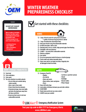 Fillable Online Winter Preparedness Checklist for Business + Free Tool ...