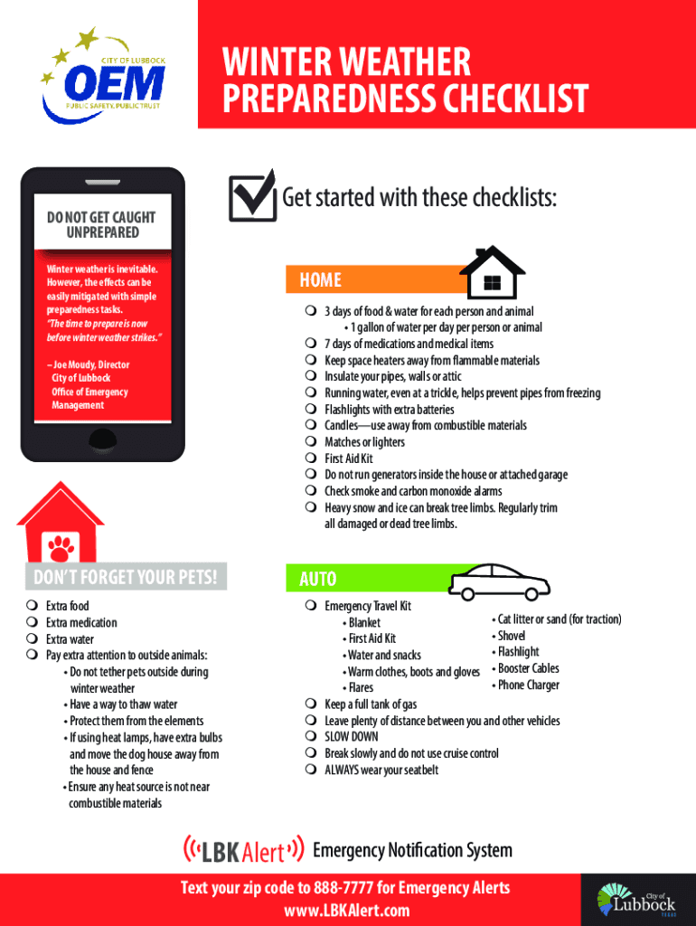 Fillable Online Winter Preparedness Checklist for Business + Free Tool ...