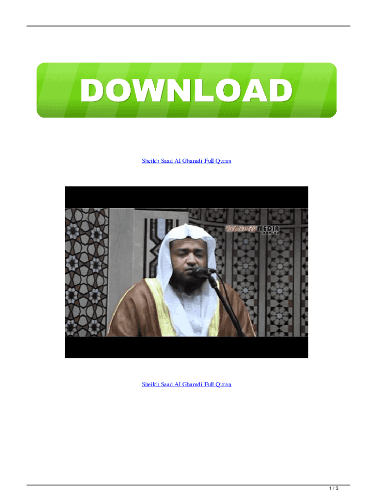 Fillable Online Saad Al Ghamdi Full Quran mp3 - Apps on Google Play Fax Email Print - pdfFiller