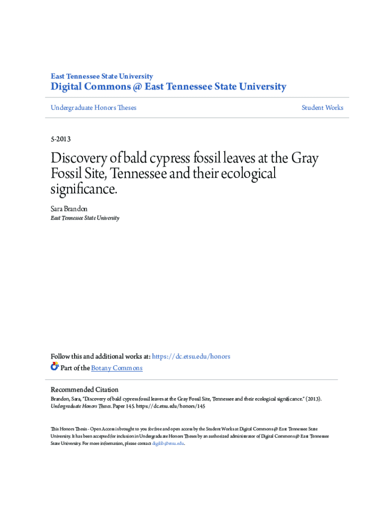 Fillable Online ETSU's Gray Fossil Site unique for region; youngest ... - WLOS Fax Email Print ...