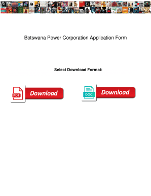 Fillable Online Botswana Power Corporation Application Form. Botswana ...
