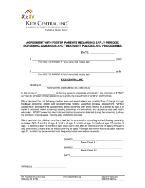 Fillable Online FAMILY FOSTER HOME AGREEMENT Fax Email Print - pdfFiller
