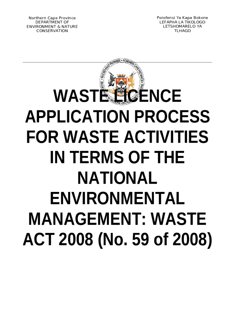 National Environmental Management: Waste Act: Regulations Doc Template ...