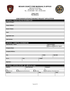 Fillable Online bexar county fire marshal and office of emergency ...