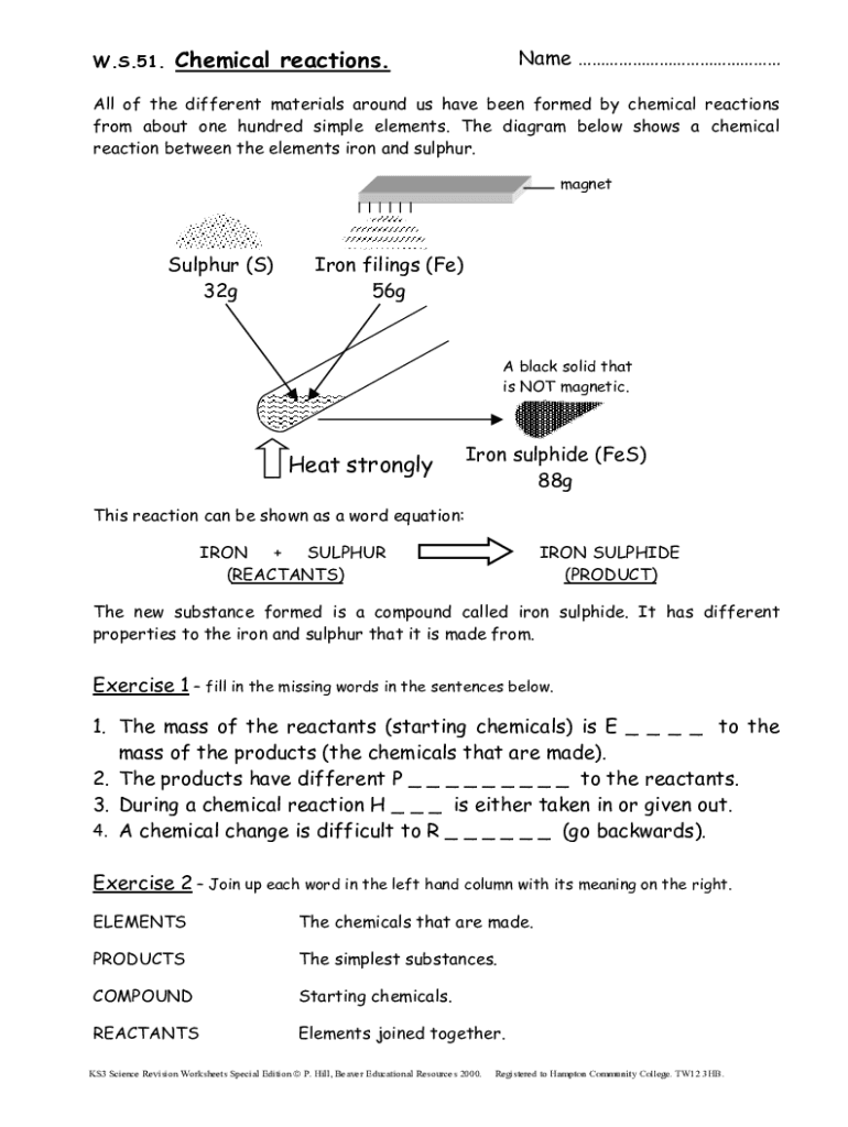 Fillable Online KS3 Science Revision Worksheets Special Edition Fax ...