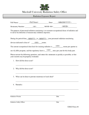 Fillable Online Radiation Safety Forms - Marshall University Fax Email ...