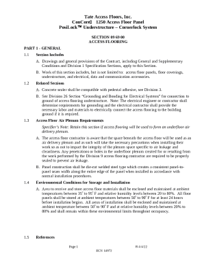 Tate Access Floors, Inc. ConCore 1250 Access Floor Panel ... Doc ...