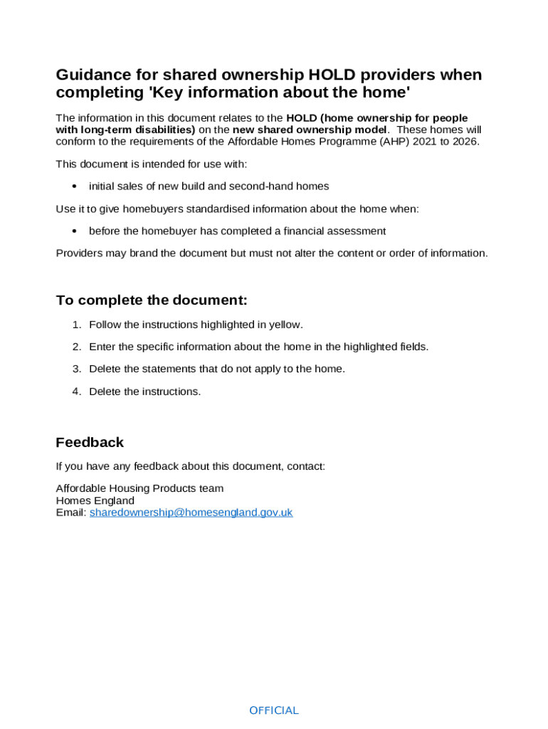 Home ownership for people with long-term disabilities (HOLD) Doc Template | pdfFiller