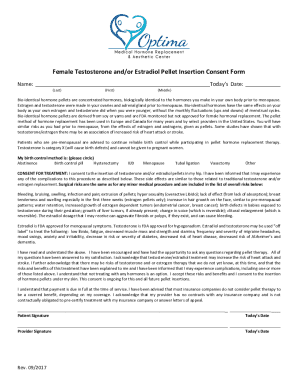 Fillable Online pellet insertion consent form Fax Email Print - pdfFiller