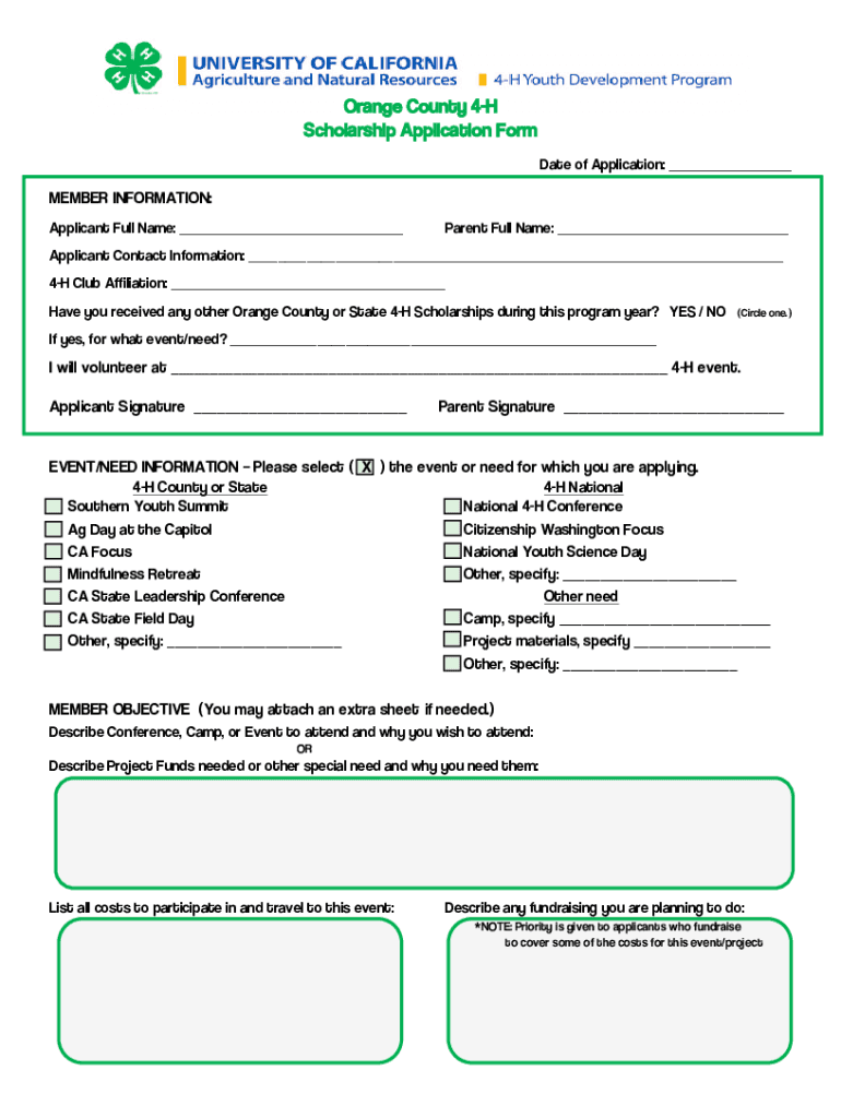 Fillable Online General Forms - UCCE Orange County 4-H Fax Email Print ...