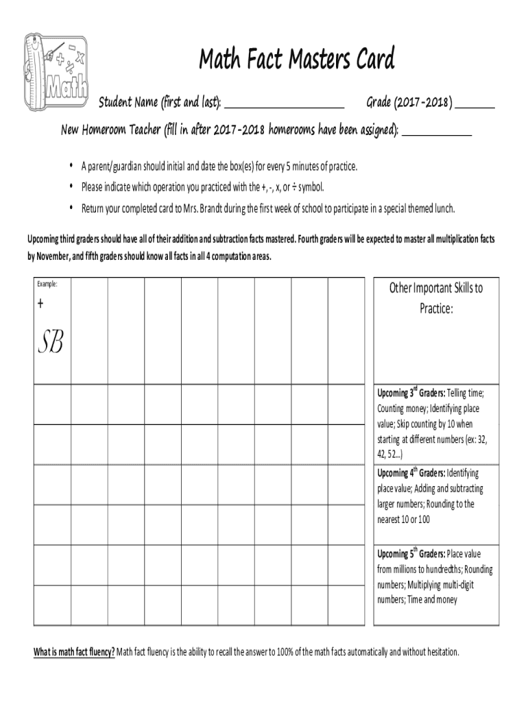 Fillable Online Math Facts Pro: Smart Fluency Assessment & Fun Practice ...
