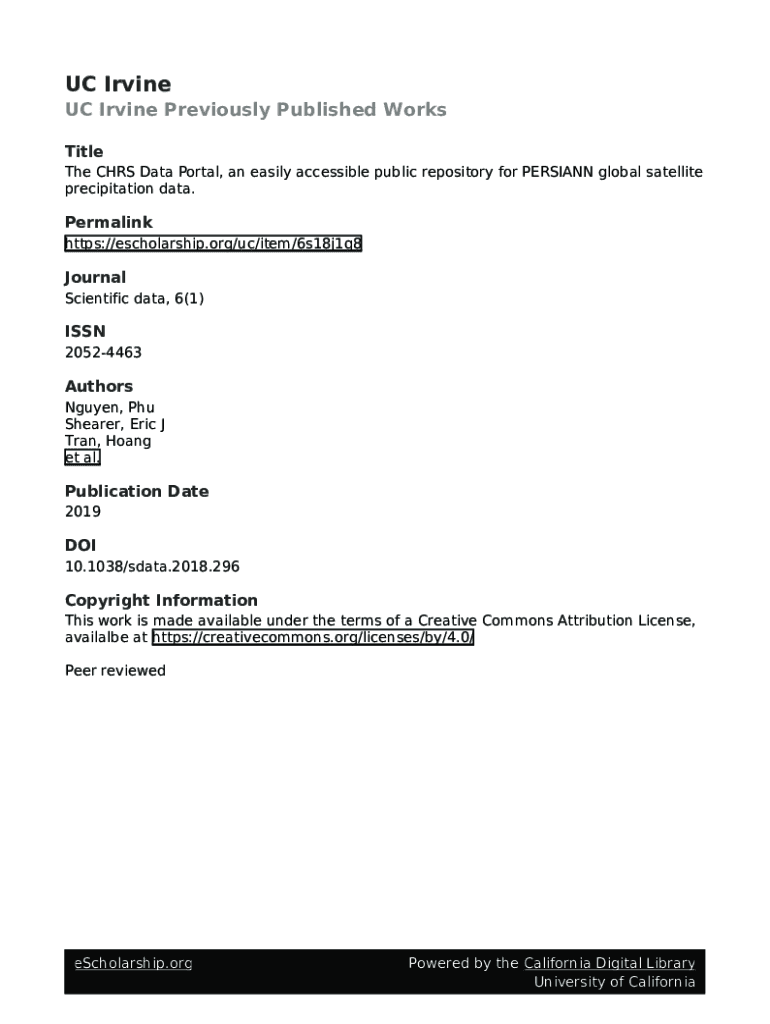 Fillable Online The CHRS Data Portal, an easily accessible public ...
