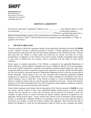 Fillable Online SERVICES AGREEMENT - Shift Fax Email Print - pdfFiller