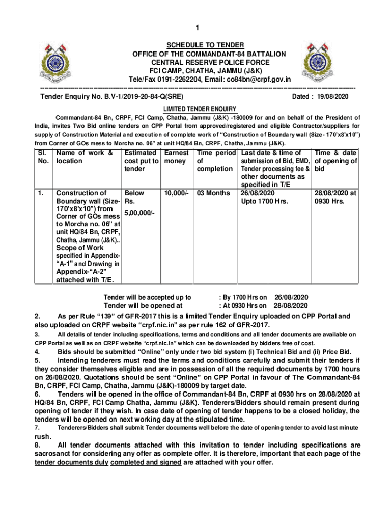 Fillable Online crpf gov 84 Bn Crpf Location - Fill Online, Printable ...