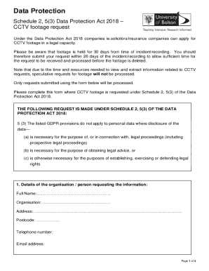 Fillable Online CCTV footage request - Data Protection Fax Email Print ...