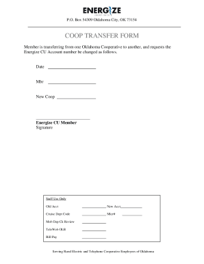 Fillable Online COOP Transfer Form.doc Fax Email Print - pdfFiller
