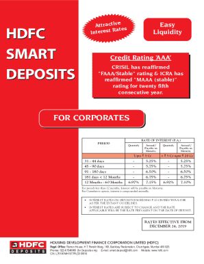 Fillable Online HDFC SMART DEPOSITS HDFC SMART DEPOSITS Fax Email Print ...