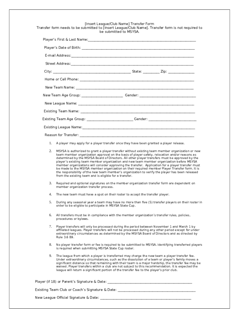 Insert League/Club Name Release Doc Template | pdfFiller