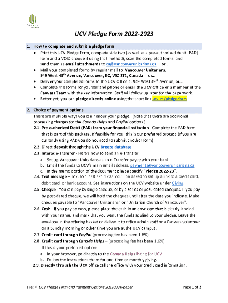Fillable Online Design Donation Form: Payments and Pledges - Blackbaud ...
