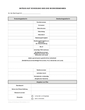 Fillable Online www3 formularservice gv ANTRAG AUF SCHEIDUNG DER EHE IM ...