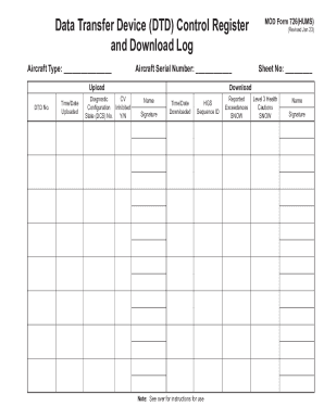 Fillable Online Data Transfer Device (DTD) Control Register and ...
