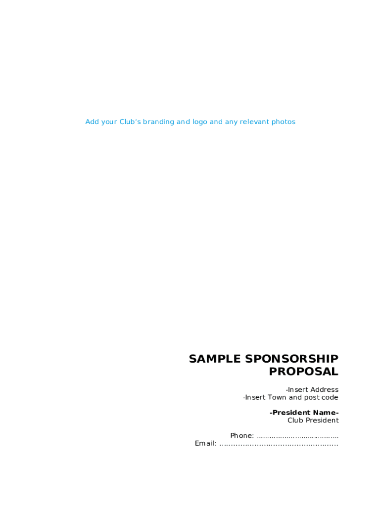 sample sponsorship proposal Doc Template | pdfFiller