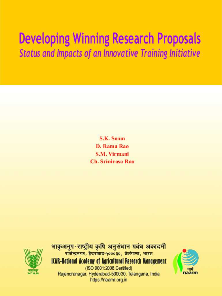 Fillable Online naarm org Developing Winning Research Proposals - Naarm Fax Email Print - pdfFiller
