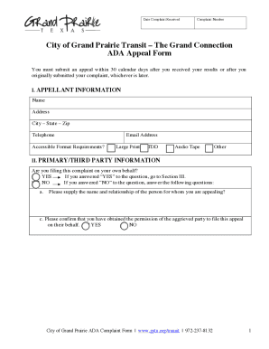 Fillable Online Transit ADA Appeal Form Fax Email Print - pdfFiller