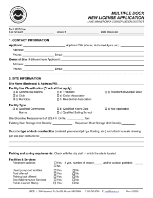 Fillable Online Non-Conforming, Non-Multiple Dock Permit Application ...