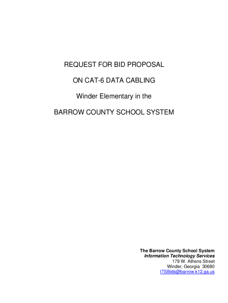 Fillable Online request for bid proposal on the structured cabling ...