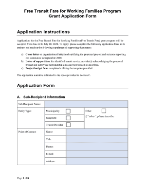 Fillable Online 2. Free Transit Fare Application Form Fax Email Print ...