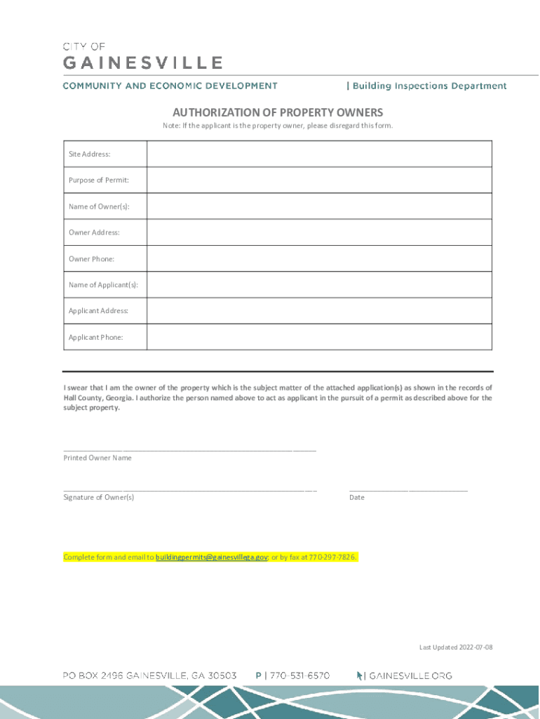 Fillable Online Affidavit of Permit Authorization Fax Email Print ...