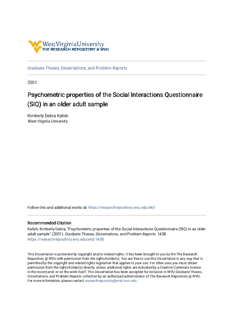 Fillable Online Psychometric properties of the Social Interactions ...