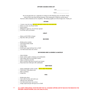 Fillable Online Daily Cleaning ChecklistDay-to-Day Cleaning Routine Fax ...