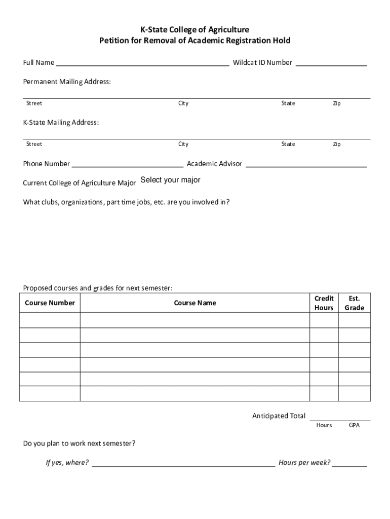 Fillable Online What are registration holds and how can they be removed ...