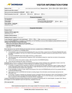 Fillable Online VISITOR INFORMATION FORM Fax Email Print - pdfFiller
