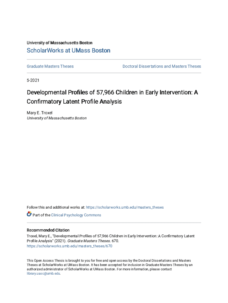 Fillable Online Developmental Profiles of 57,966 Children in Early ...