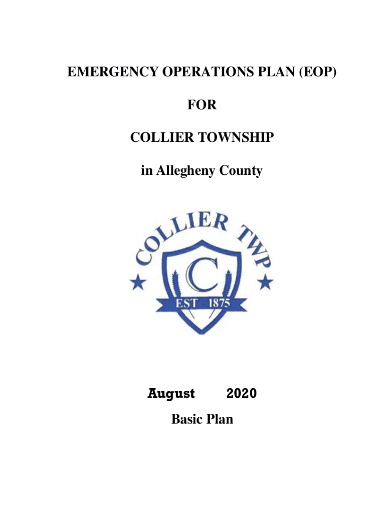 Fillable Online EMERGENCY OPERATIONS PLAN (EOP) FOR COLLIER ... Fax ...