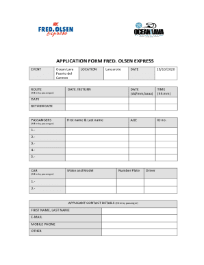 Fillable Online APPLICATION FORM FRED. OLSEN EXPRESS Fax Email Print ...