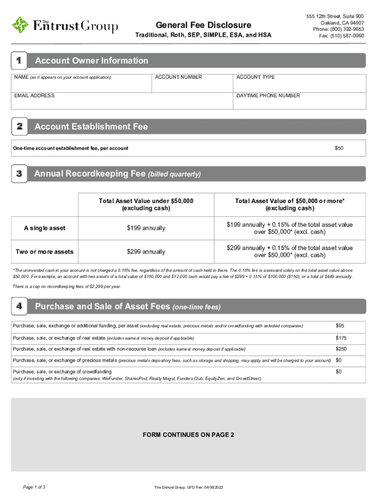 Fillable Online General Fee Disclosure Purchase and Sale of Asset Fees ... Fax Email Print ...