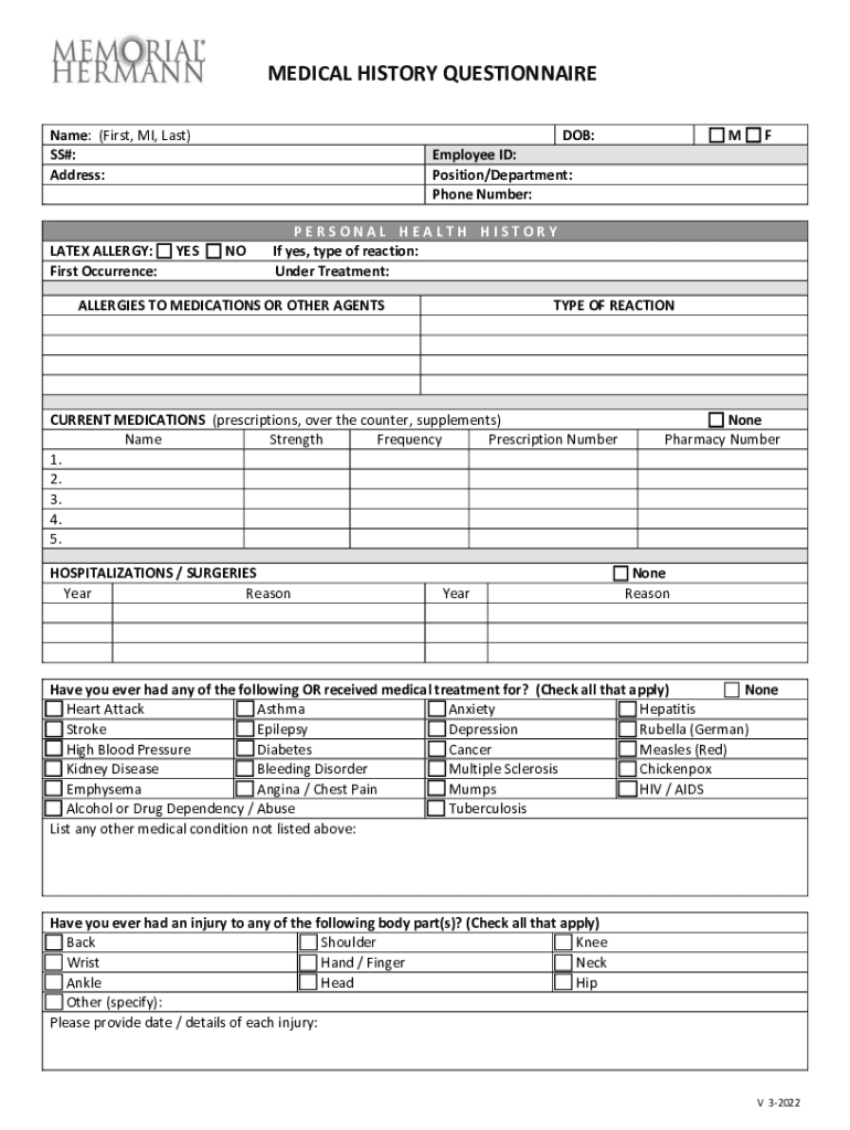 Fillable Online Medical History Form - Salem College Fax Email Print - pdfFiller