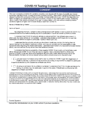 Fillable Online COVID Testing Consent Form. COVID Testing Consent Form ...