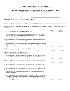 Fillable Online North Carolina Speech Pathology State License Guide Fax ...