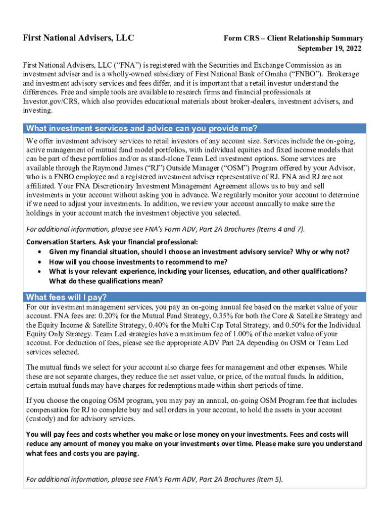 Fillable Online FNA Form CRS Fax Email Print - pdfFiller