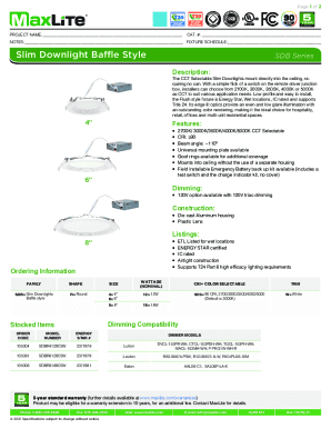 Fillable Online Slim Downlight Baffle Style - Energy Avenue Fax Email ...