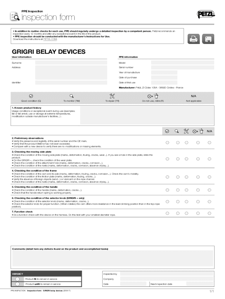 Fillable Online Inspection form Fax Email Print - pdfFiller